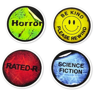 Retro Video Store Genre Sticker Pack - Etsy