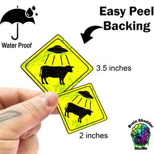 Alien Cow Abduction Road Sign Sticker | Gifts for Sci-fi Lovers - Etsy