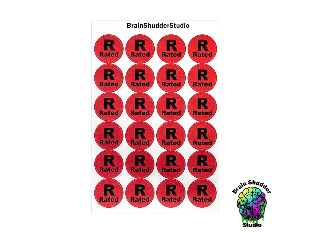 R-rated VHS Movie Labels | Round VHS Movie Label Stickers | Retro Movie ...