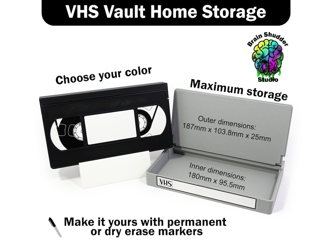 VHS Vault Home Storage - Empty | Trinket Storage Box | Gifts for Movie ...