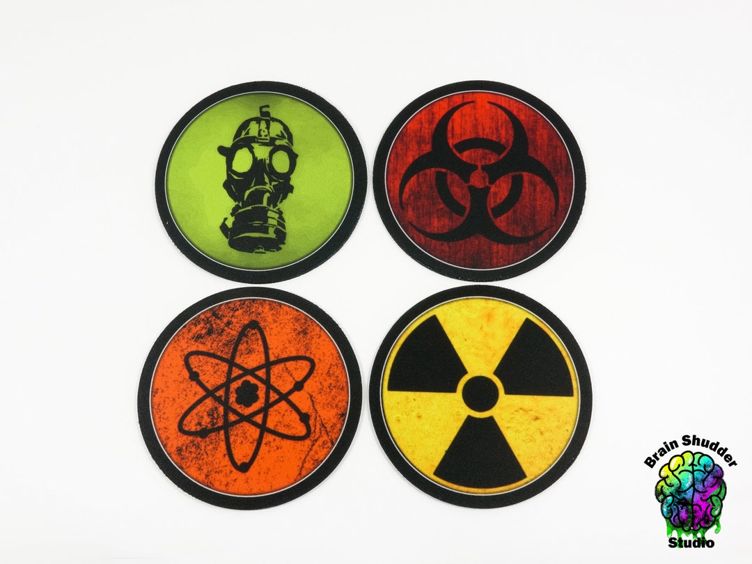 Nuclear Fallout Drink Coasters | Gas Mask, Biohazard, Nuclear, Atom ...