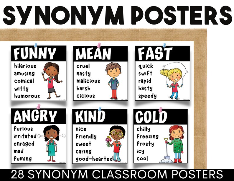Synonym Posters, English Classroom Posters, Writing Posters, Learning ...