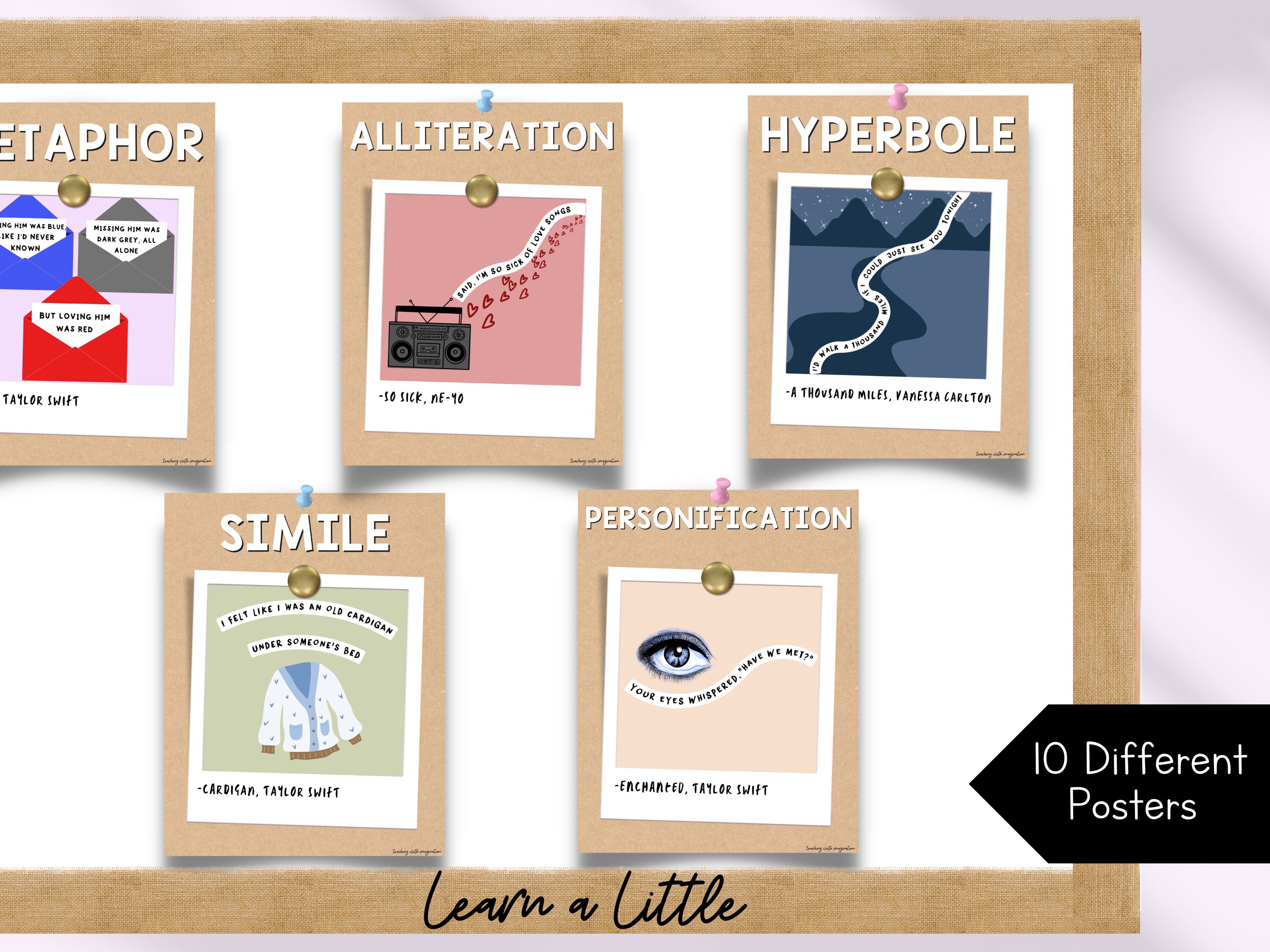 Figurative Language Posters, English Classroom Decor, Modern Class ...