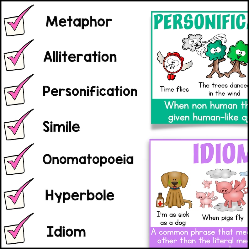 Figurative Language Posters, English Classroom Posters, Writing Posters ...