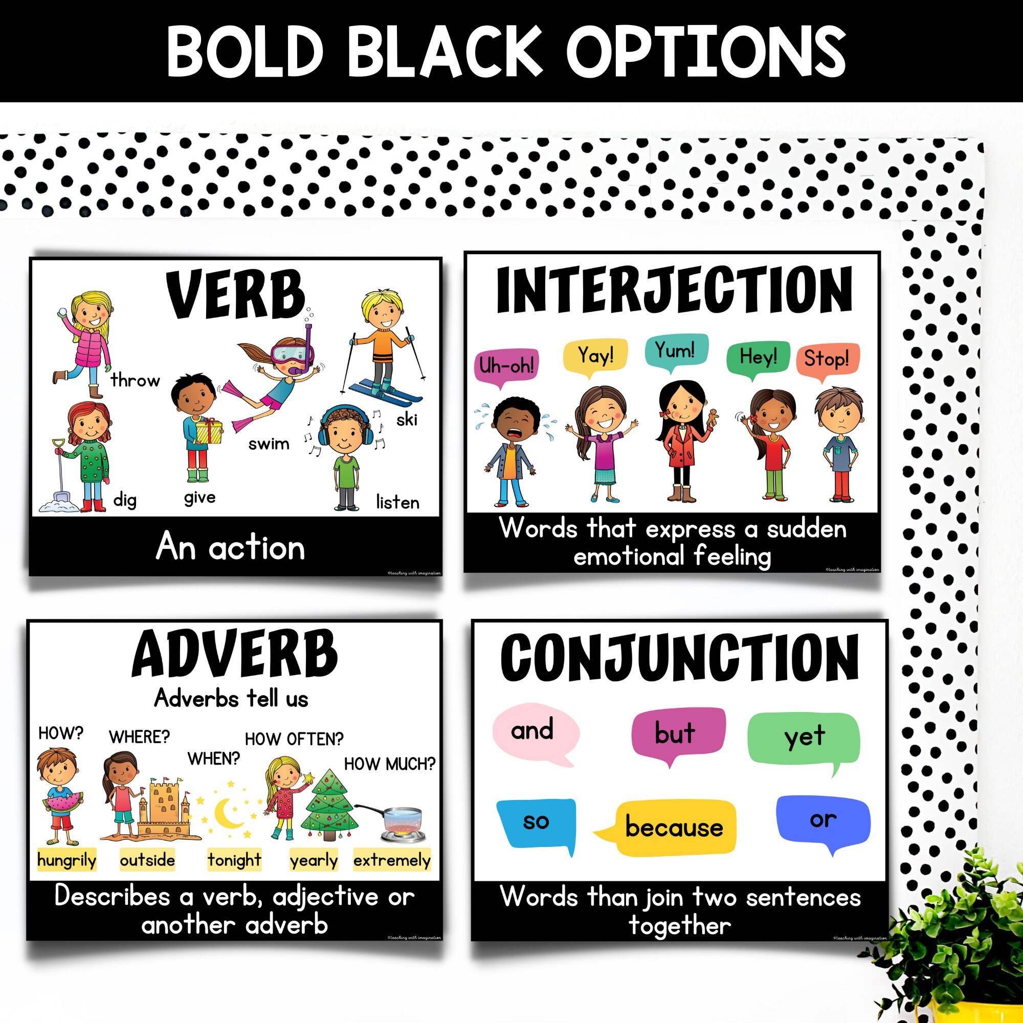 Parts of Speech Classroom Posters - Etsy