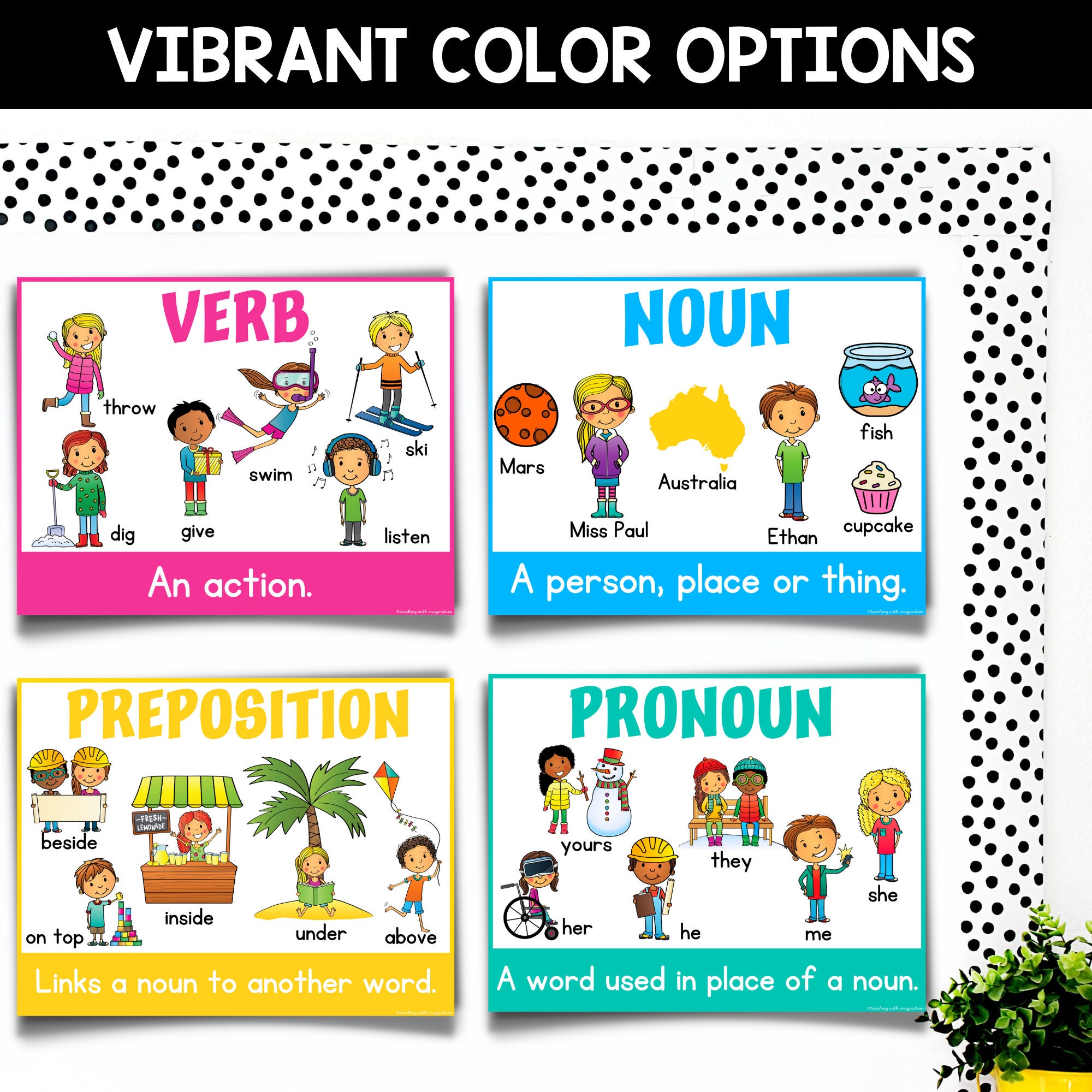 Parts of Speech Classroom Posters - Etsy