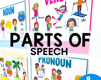 Parts of Speech Posters, English Classroom Posters, Learning Posters - Etsy