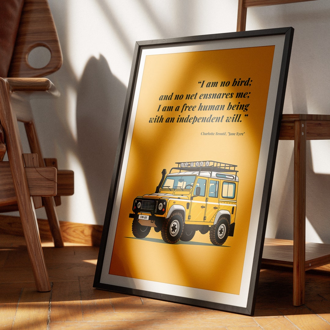 Inspirational Land Rover Defender Artwork With Jane Eyre Quote ...