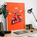 Vibrant Red Vespa Scooter Illustration, Printable Poster, Bold Colors ...