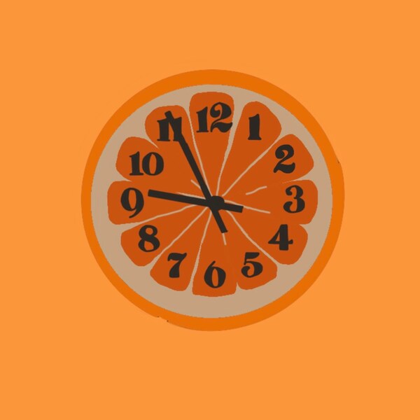 Orange Clock - Etsy