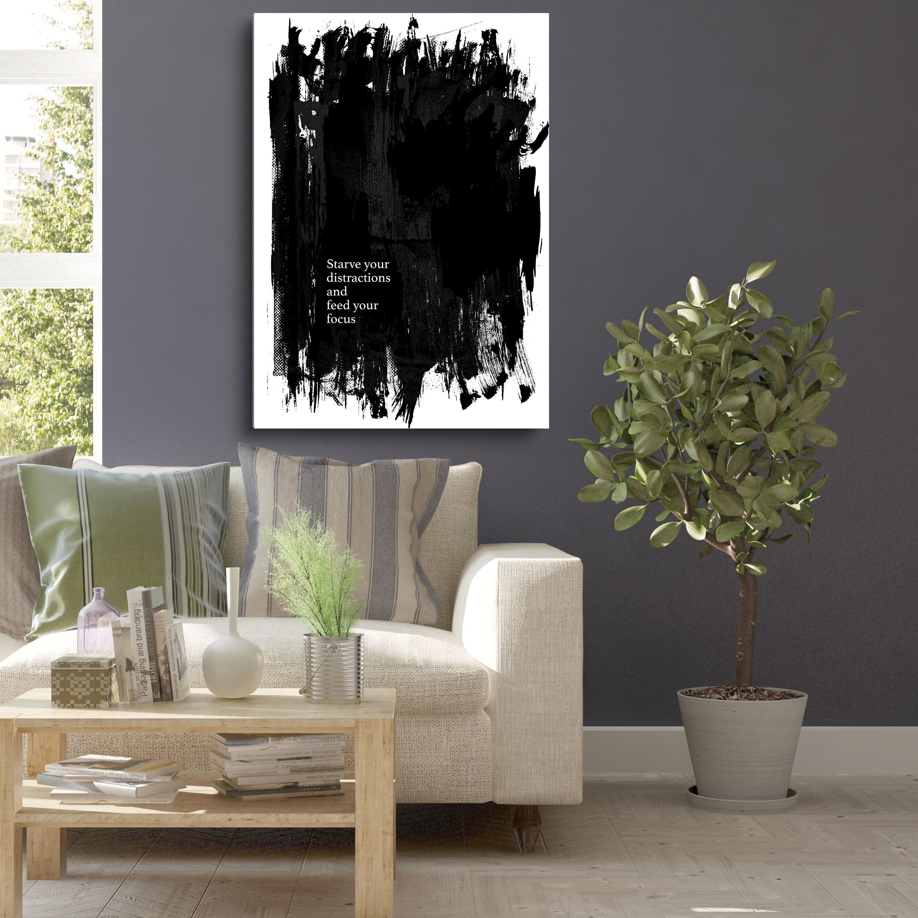 Starve Your Distractions, Printable Wall Art, Printable Quote Poster ...