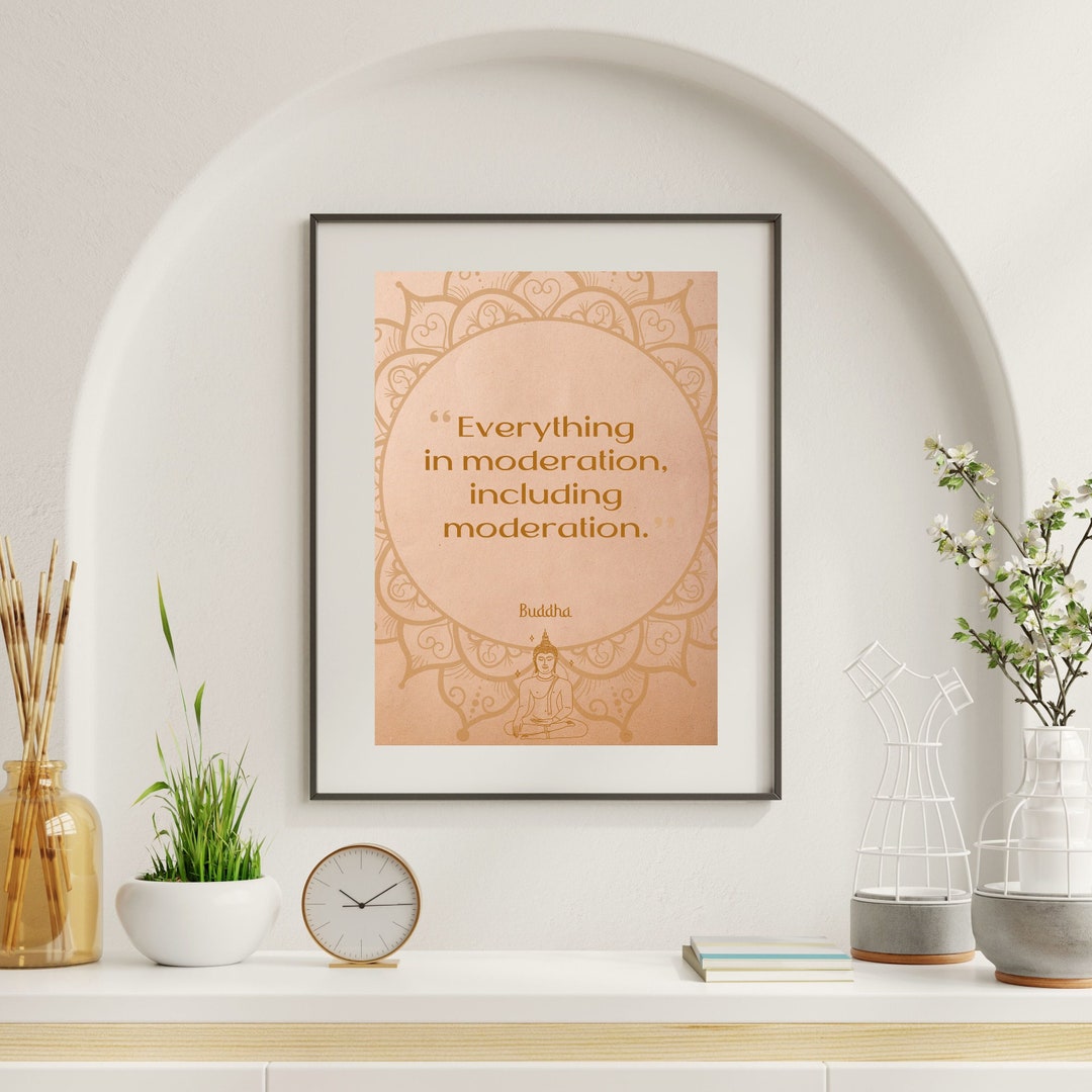Buddha Quote, Moderation, Printable Wall Art, Printable Quote Poster ...