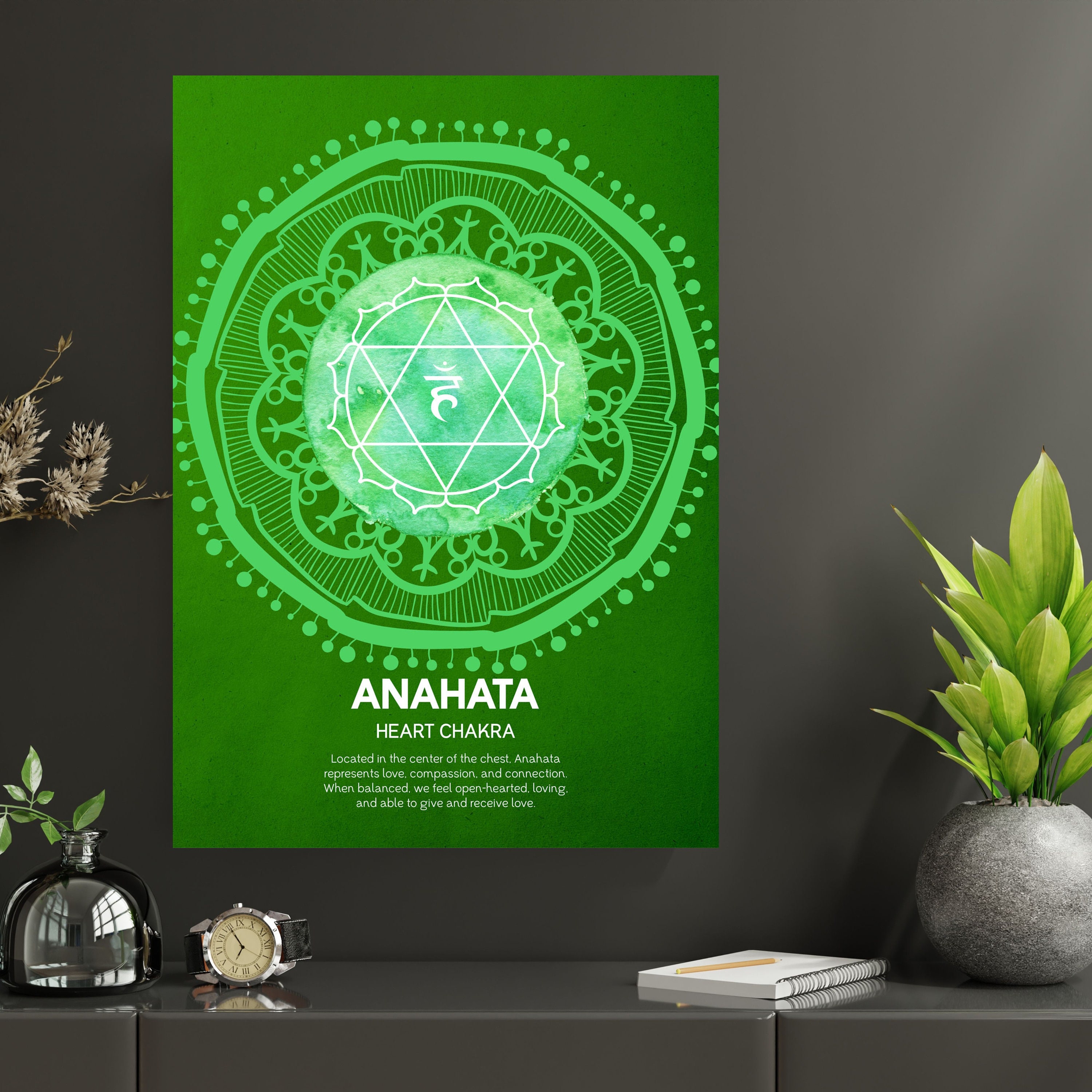 Chakras Anahata Heart Chakra, Printable Wall Art, Printable Chakra ...