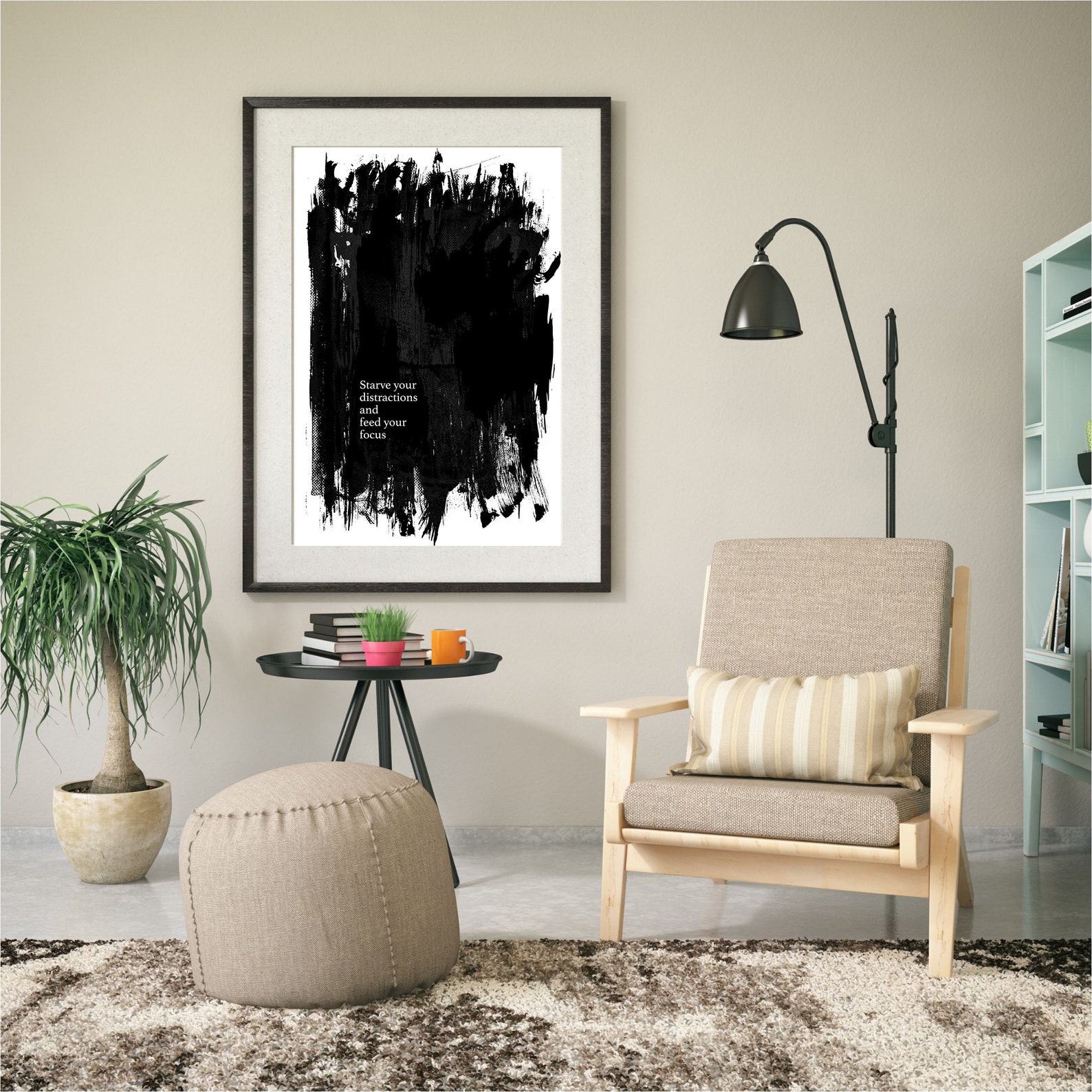 Starve Your Distractions, Printable Wall Art, Printable Quote Poster ...