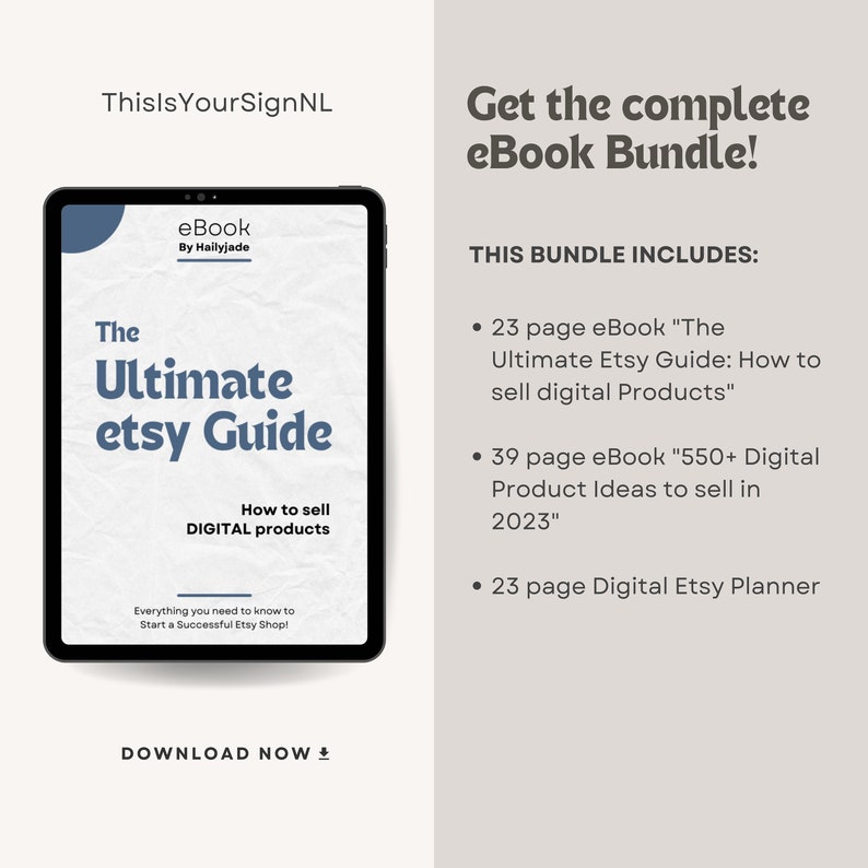 How to Sell Digital Products, Etsy Ebook Bundle | 550+ Product Ideas ...