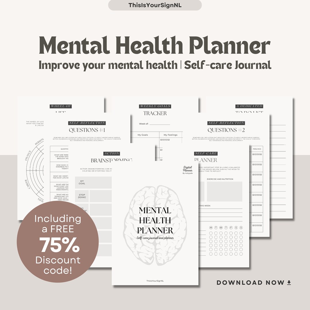 Self-care Journal | Mental Health Planner 2023 | Mindfulness Journal ...