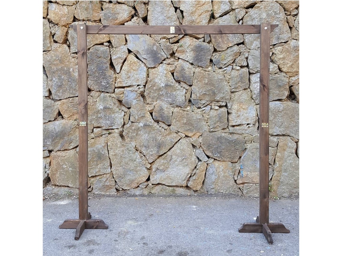 Rustic Geometric Wooden Backdrop Stand, Wedding Arch Stand, Dark Brown ...