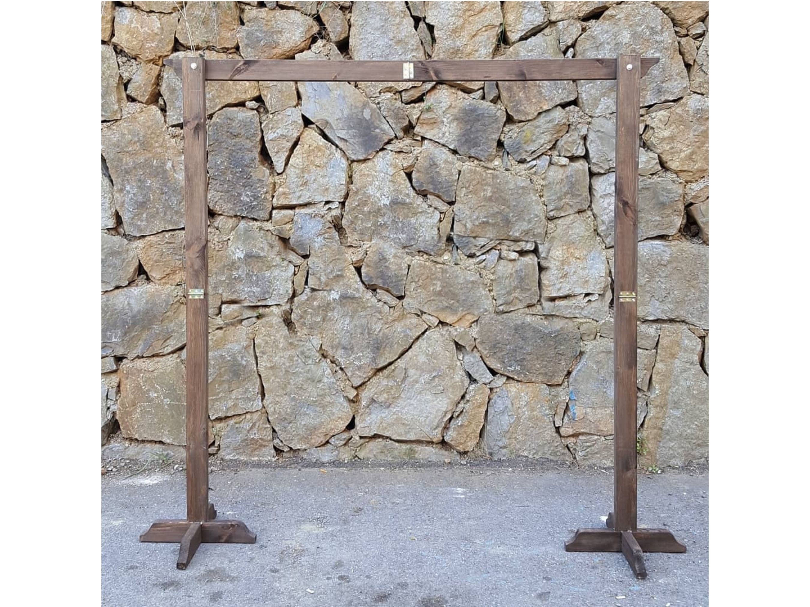 Rustic Geometric Wooden Backdrop Stand, Wedding Arch Stand, Dark Brown ...