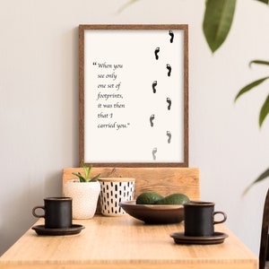 Footprints in the Sand Poem Printout Poster, Printable Religious Quotes ...