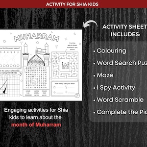 Muharram Placemat | Printable Activities for Families and Kids | Shia ...