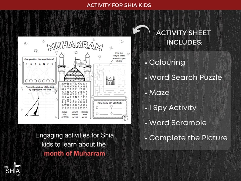 Muharram Placemat | Printable Activities for Families and Kids | Shia ...