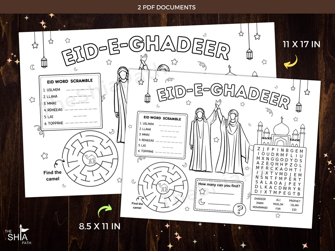 Eid-e-ghadeer Placemat | Printable Activities for Families and Kids ...