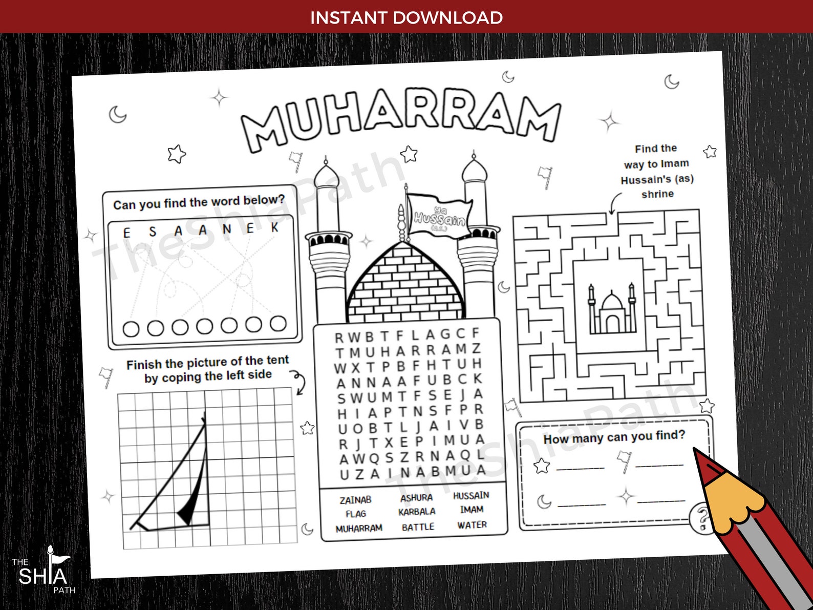 Muharram Placemat | Printable Activities for Families and Kids | Shia ...