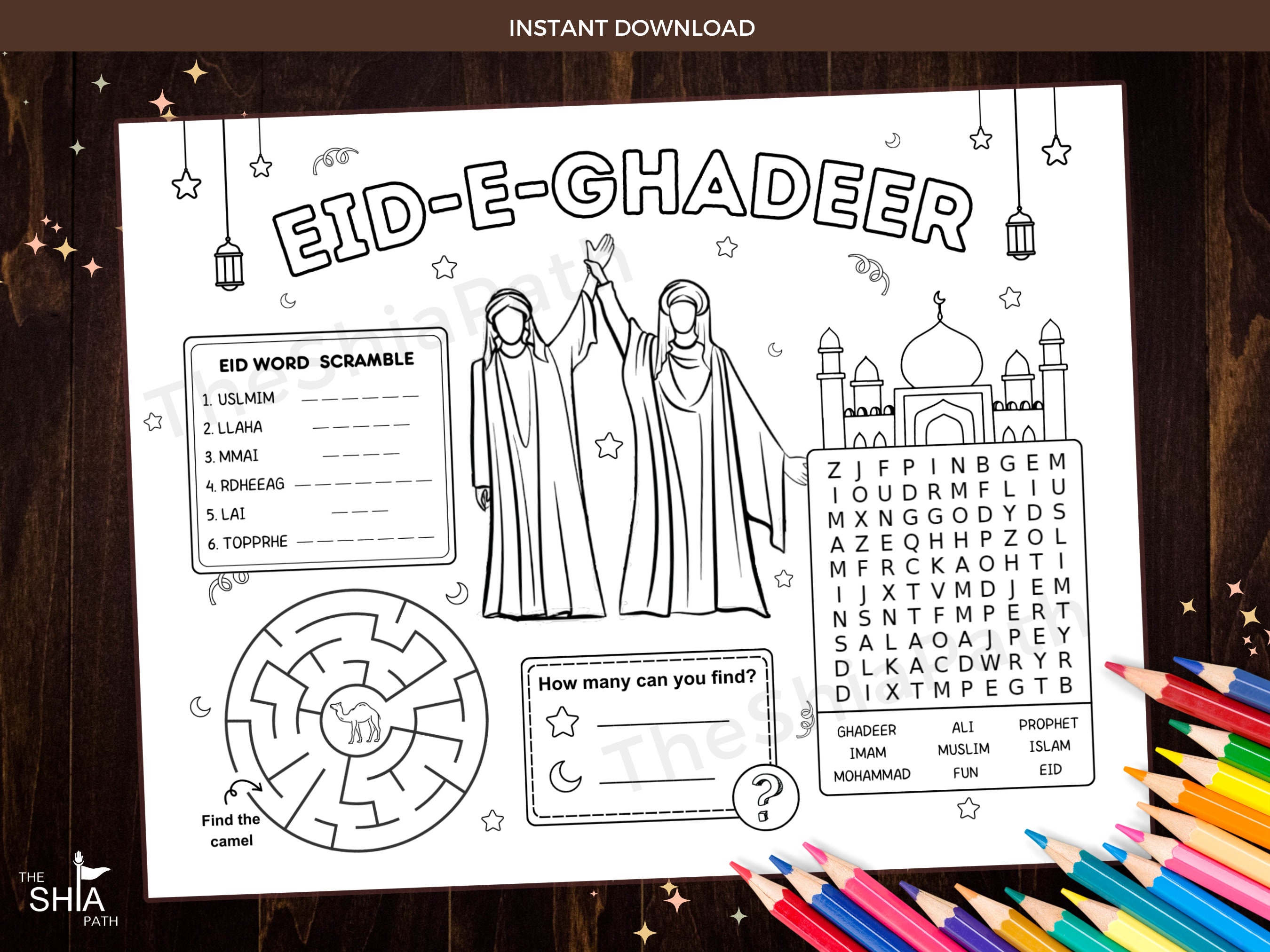 Eid-e-ghadeer Placemat | Printable Activities for Families and Kids ...