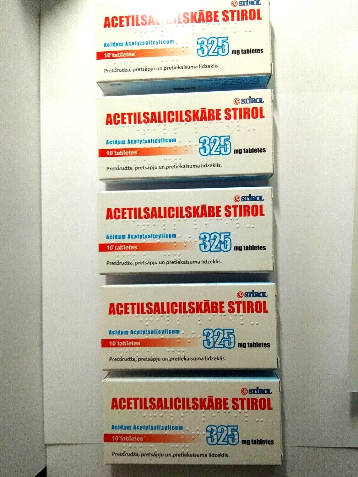 30 Tabs/3 X 10 Tab / Acetylsalicylic Acid Styrol 325 Mg /analgetic ...