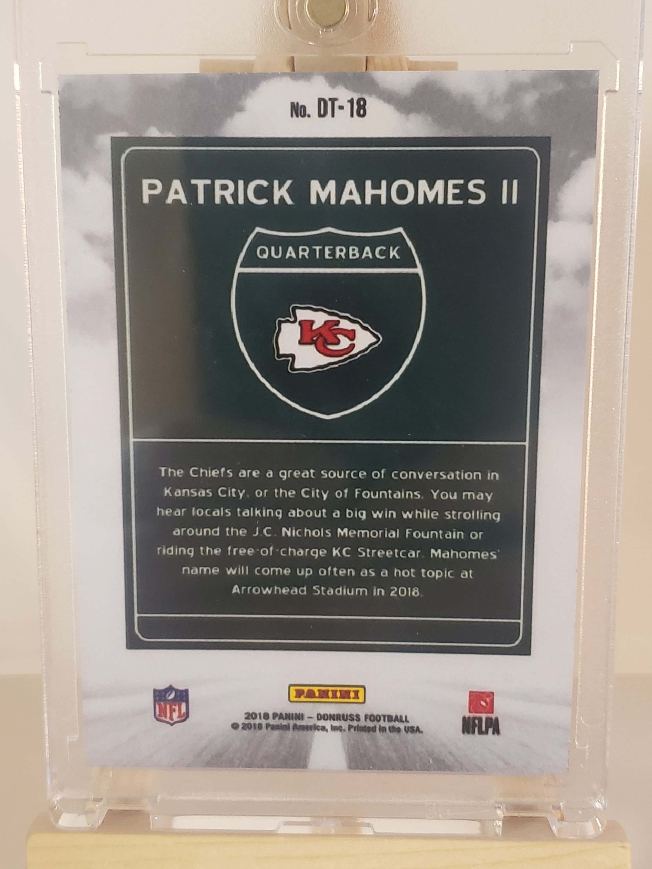 Patrick Mahomes 2018 Donruss Downtown Novelty Football Card - Etsy