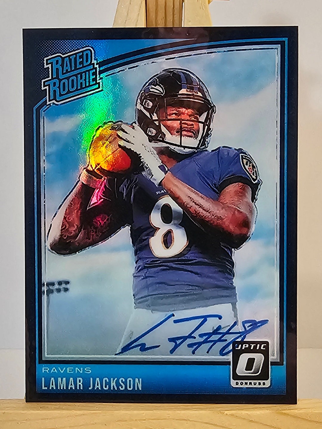 Lamar Jackson 2018 Panini Donruss Optic Rated Rookie Auto Novelty NFL ...