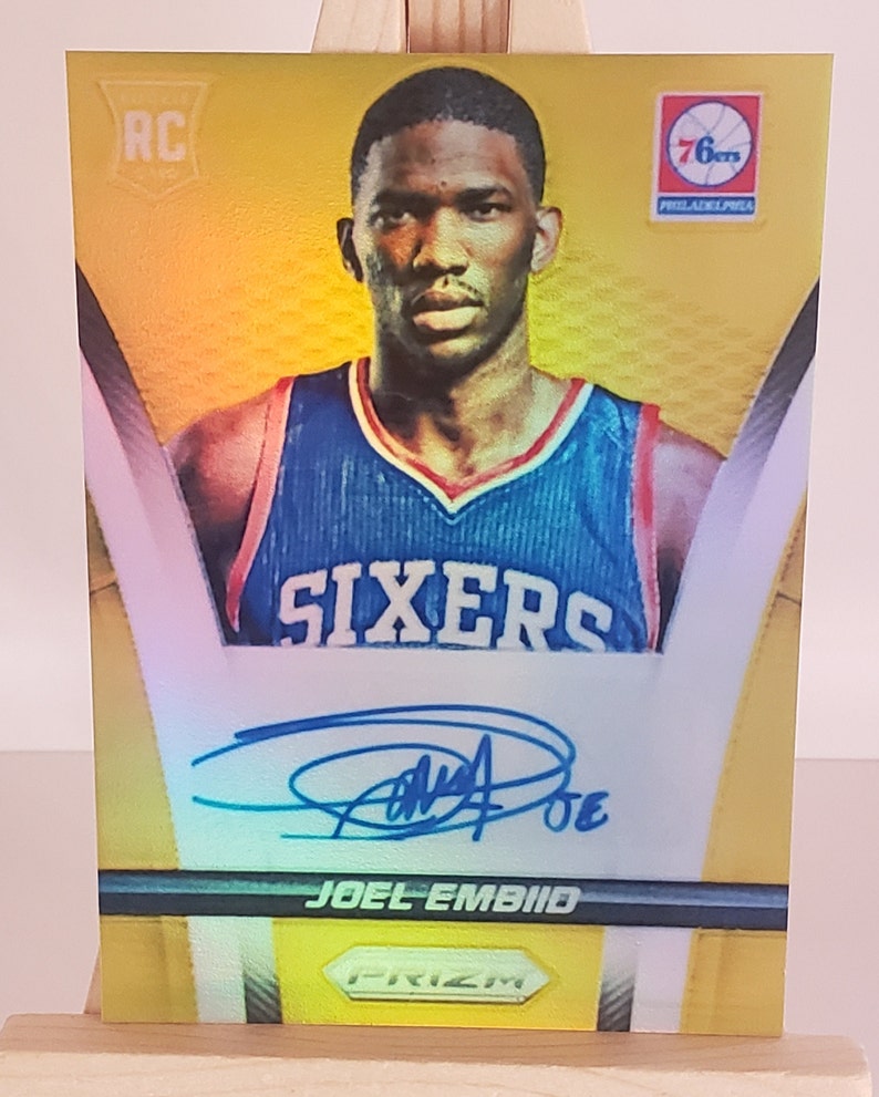 Joel Embid 2014-2015 Panini Prizm Gold Holo Auto Rookie 3 Novelty NBA ...