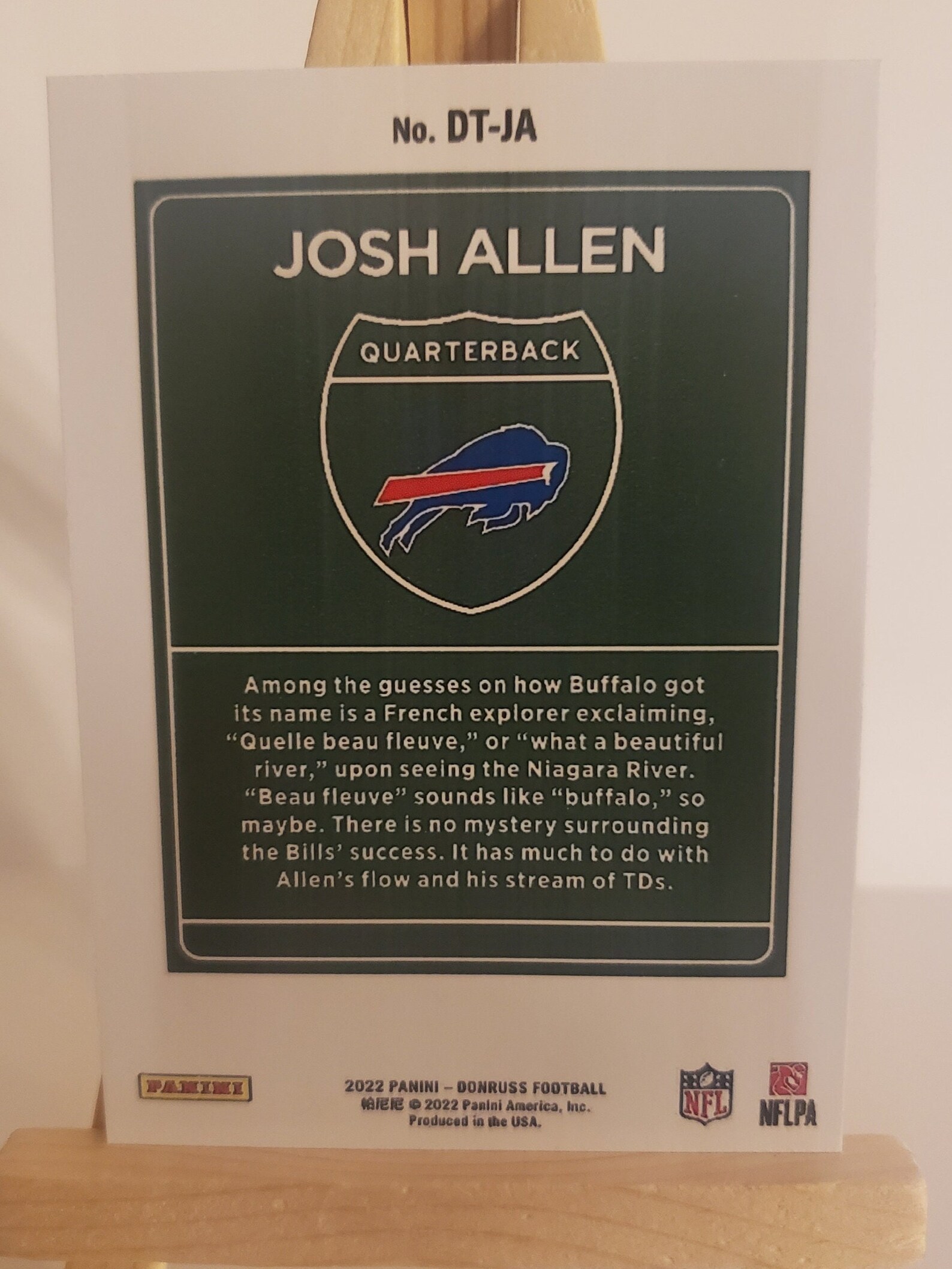 Josh Allen 2022 Panini Donruss Downtown Novelty Football Card Reprint - Etsy