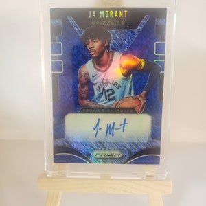 Ja Morant 2019-2020 Panini Prizm Blue Shimmer Auto Rookie Signatures ...