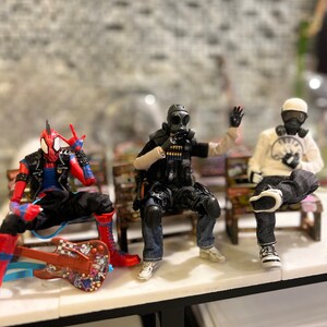 Miniature Graffiti Wood Bench Diorama 1/12 Props exact - Etsy