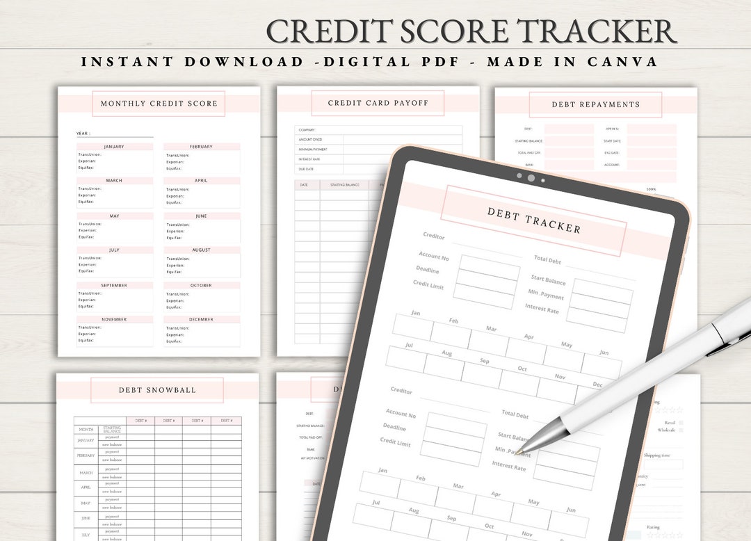 Credit Score Tracker Digital Template for Goodnotes iPad - Etsy