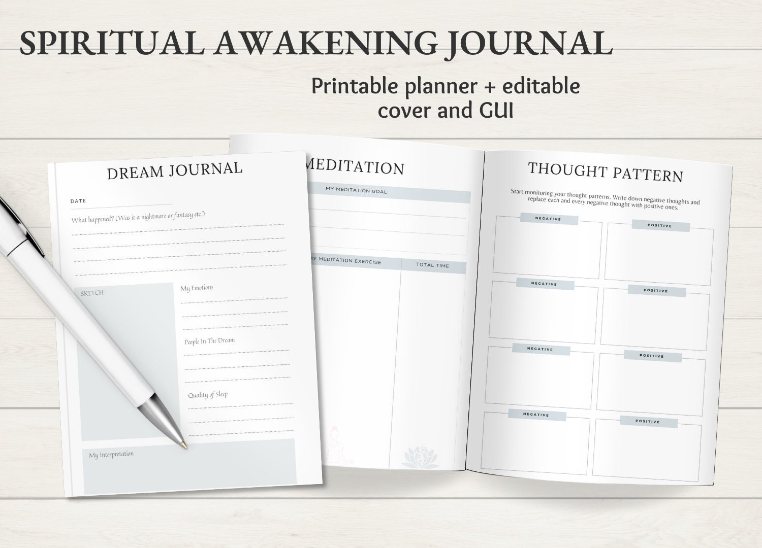 Printable Spiritual Awakening Workbook for Self Discovery, Anxiety ...