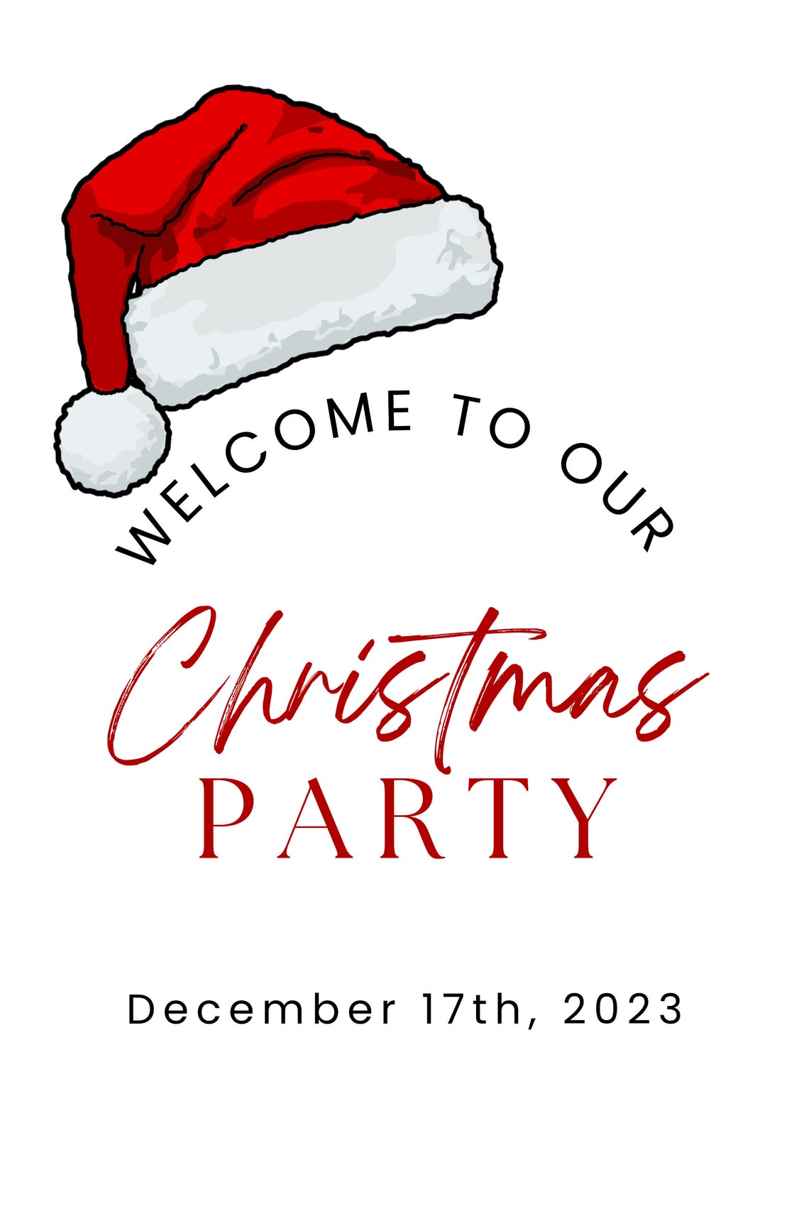 Christmas Party Welcome Sign: Festive Holiday Decor (instant Download ...
