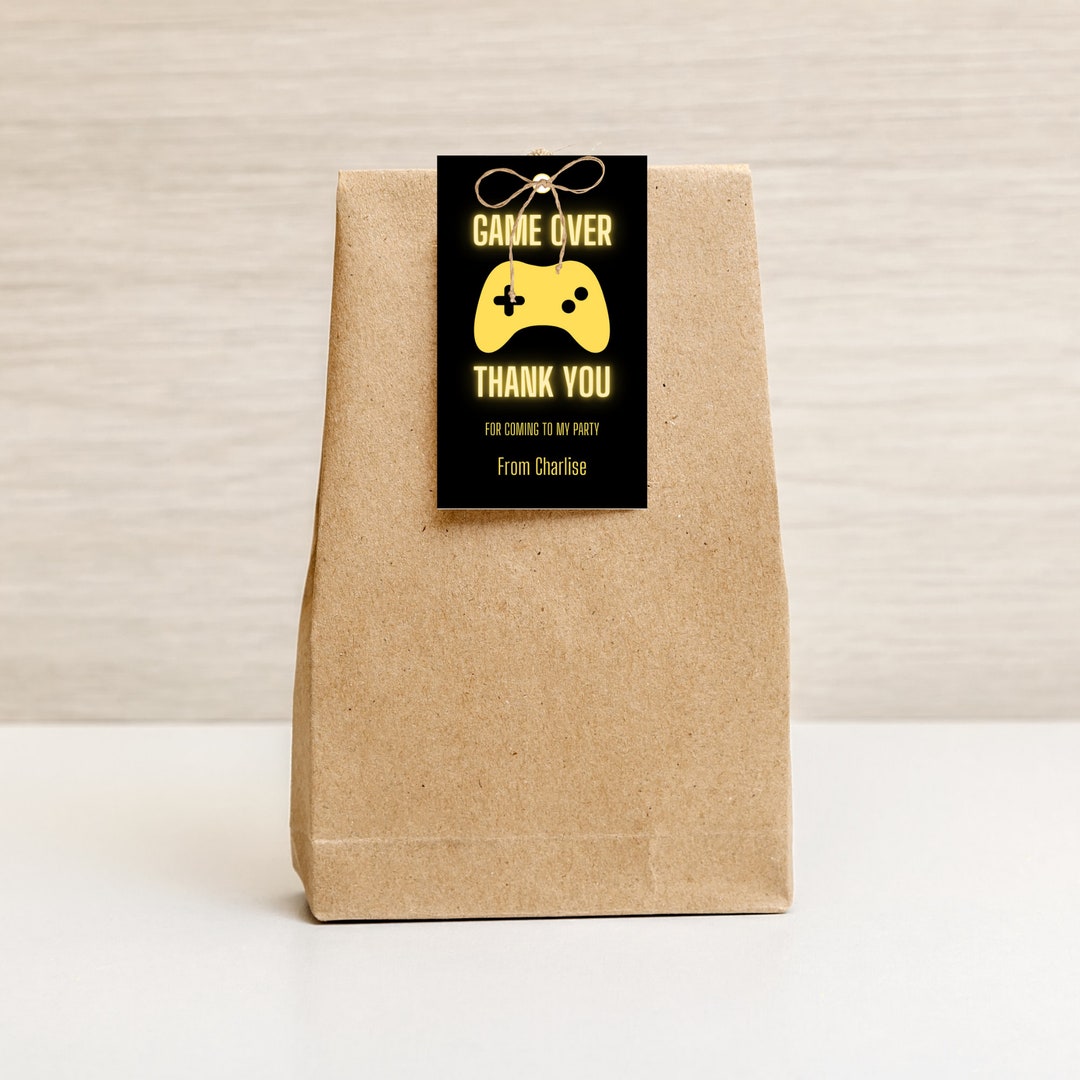 Editable Video Game Birthday Gift Tag, Loot Lolly Bag Template, Gamer ...