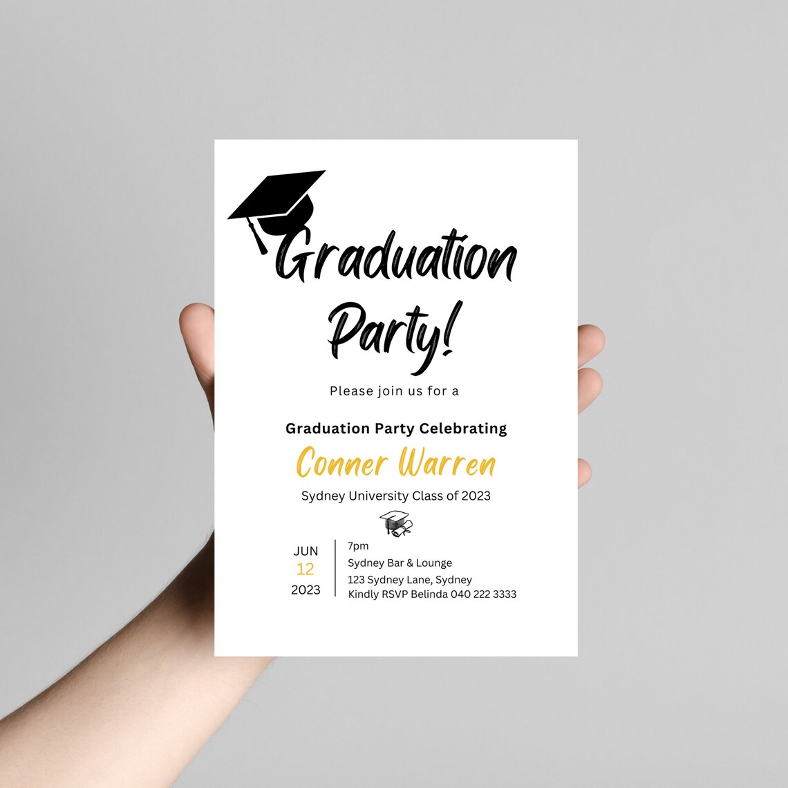 Graduation Party Invitation, Class of 2023, Editable Invite, Printable ...