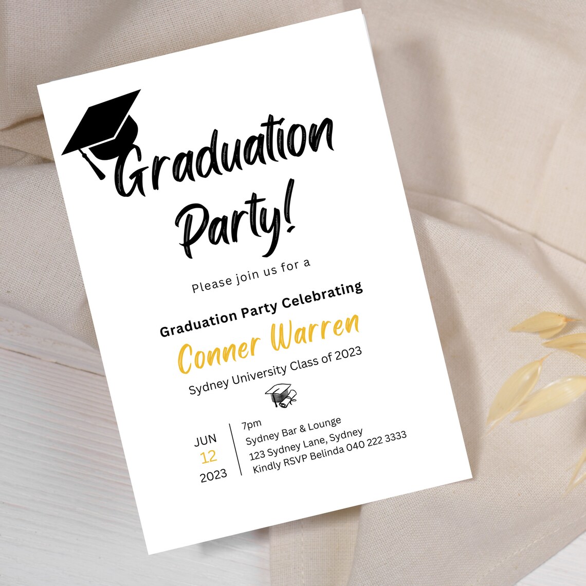 Graduation Party Invitation, Class of 2023, Editable Invite, Printable ...