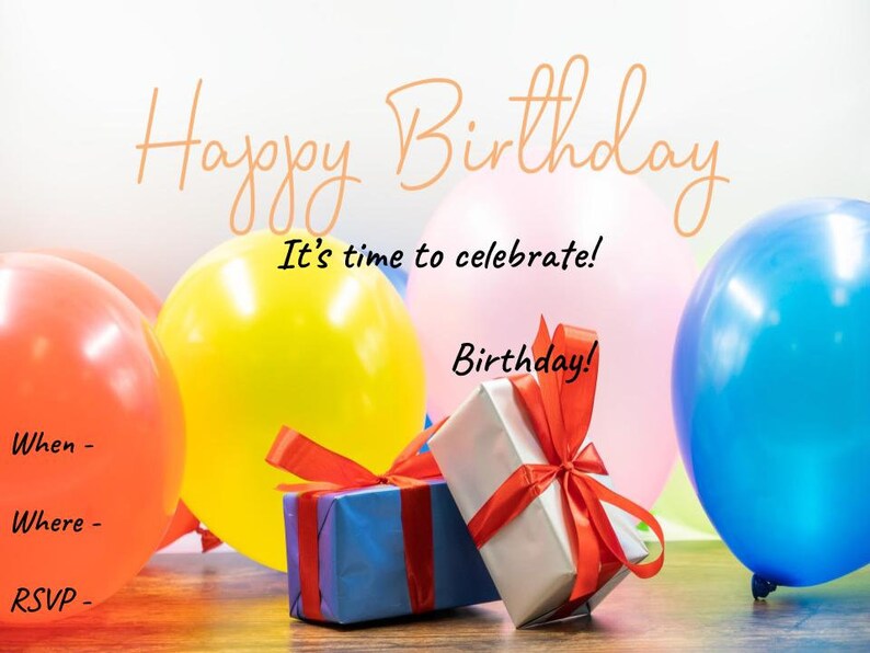 Generic Birthday Invitation printable - Etsy