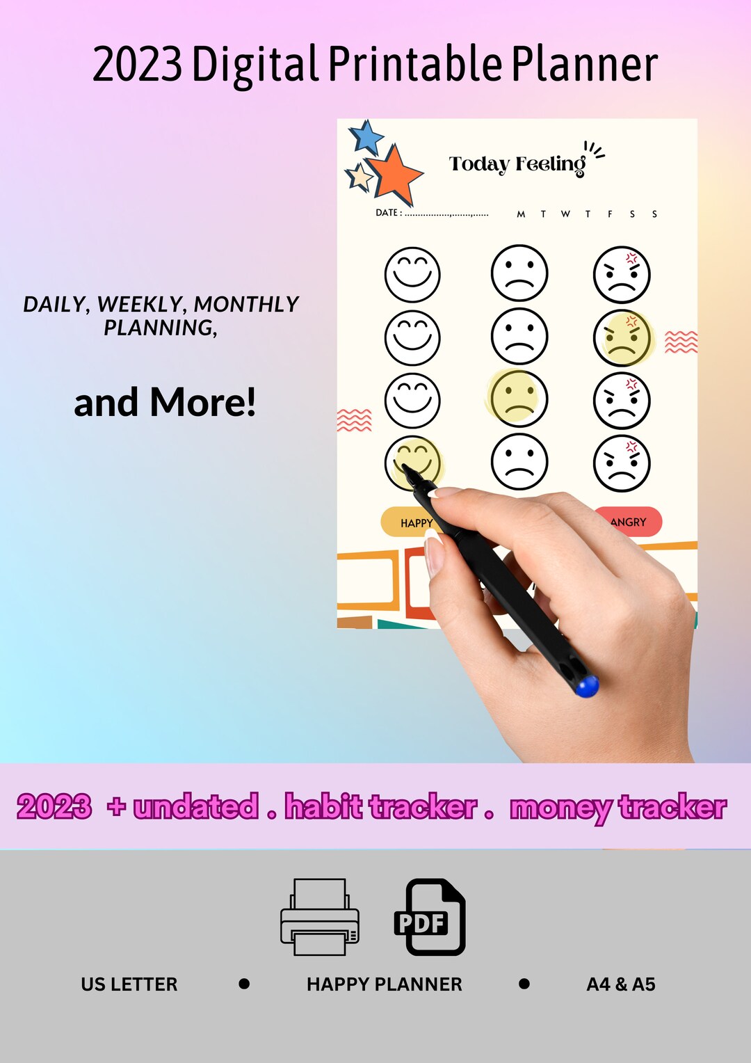 Ultimate 2023 Digital Printable Planner: Daily, Weekly, Monthly ...