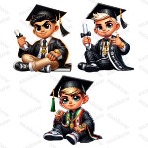 Boy Para Mi Familia Chicano Png Bundle, Graduation Chibi Style Png ...