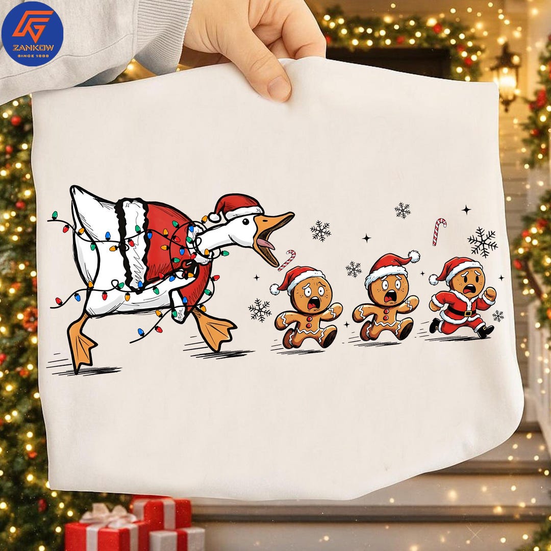 Goose and Gingerbread PNG, Funny Christmas Cookie Scene, Festive ...