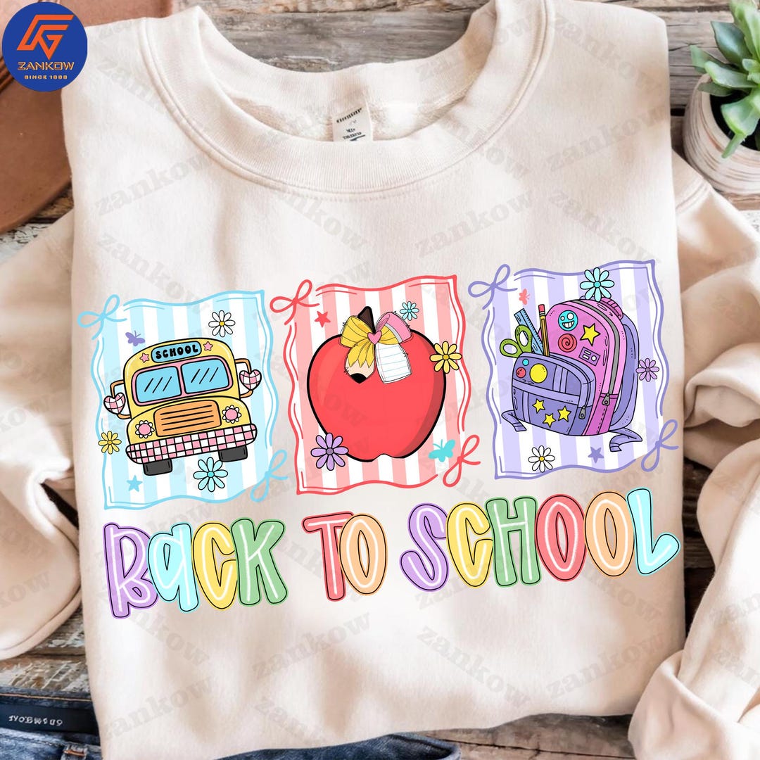 School Bus Png, Preppy Back to School Png, Boy Girl School Png, First ...