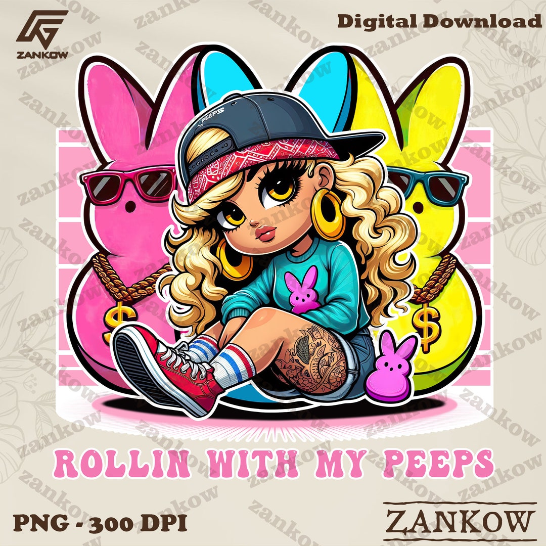 Rollin With My Peeps Girl Cholo Easter Old School Chola Png, Chicano ...