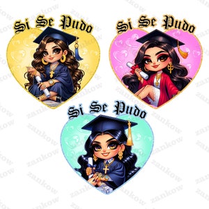 Para Mi Familia Chicano Png Bundle, Graduation Chibi Style Png ...