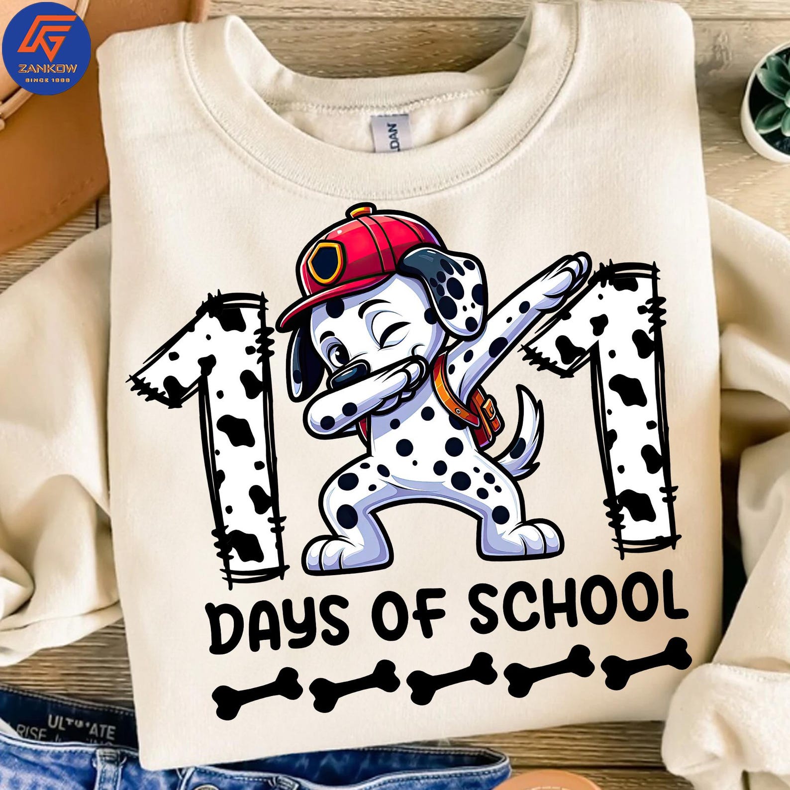 Funny 101 Days Smarter Png, 101 Days of School PNG, Dabbing Dalmatian ...