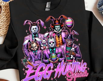 Easter Squad Funny Easter Horror Png, Easter Vibes Horror Png, Egg ...